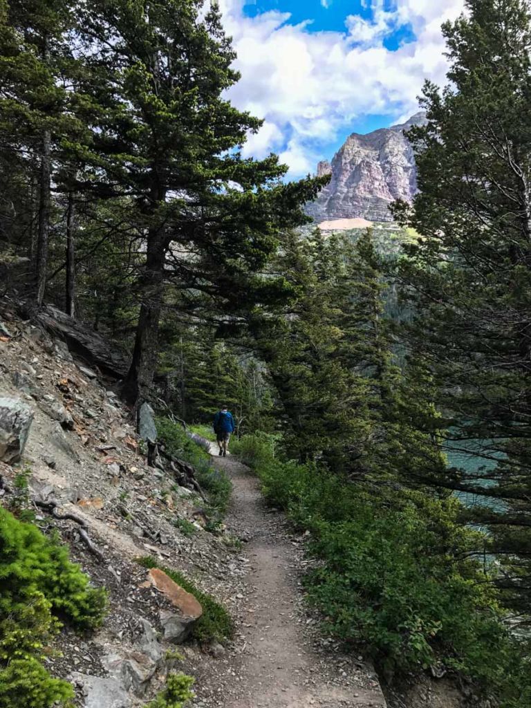 Hiking to Baring Falls in Saint Mary Lake in Glacier National Park